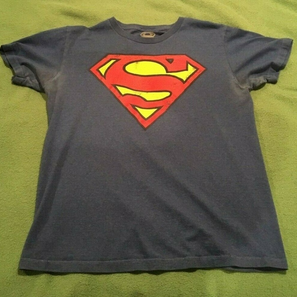 Mens Dc Comics Superman Logo Design Blue T-Shirt - Gem